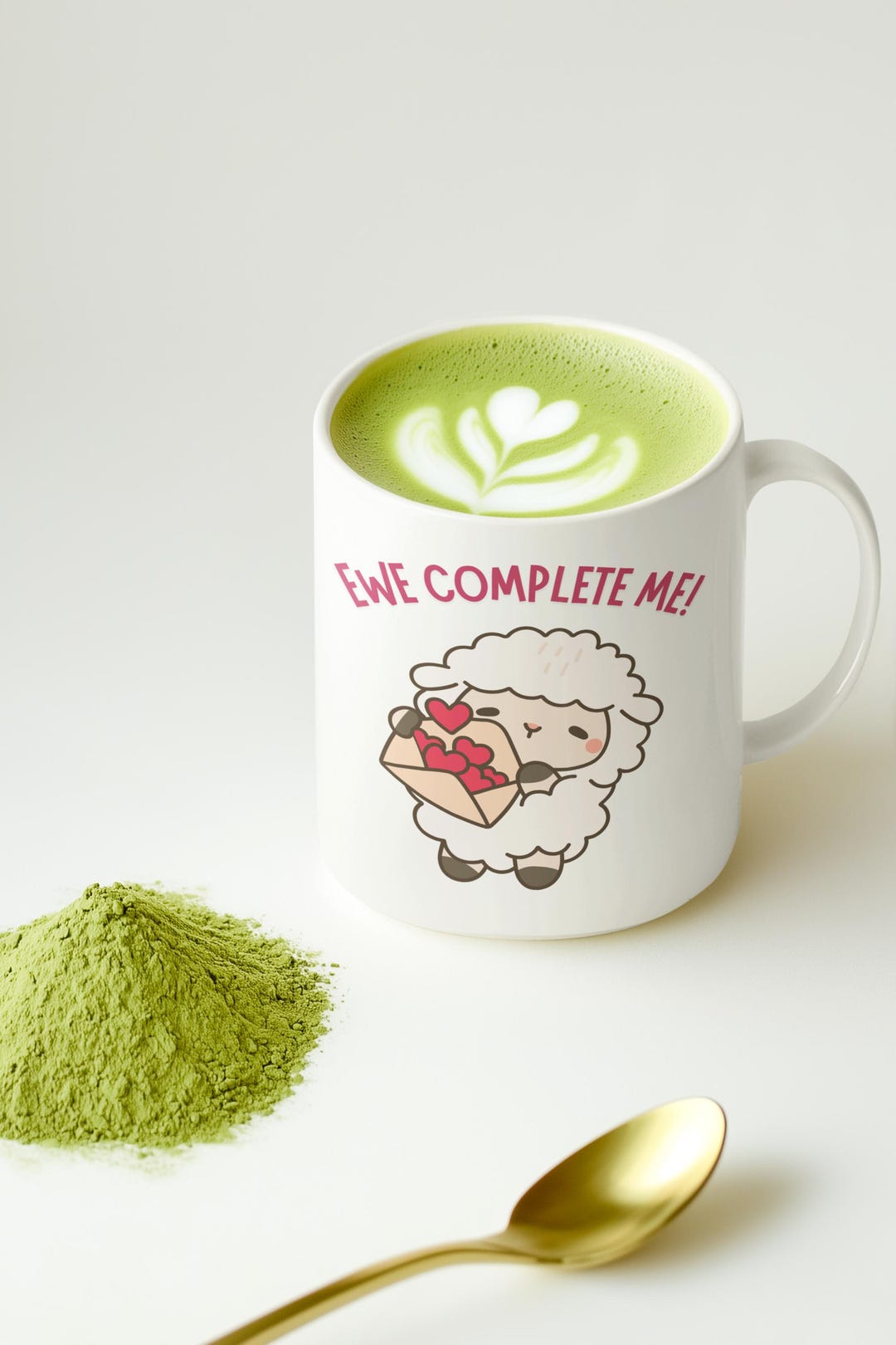Ewe Complete Me Mug | Cute Sheep Coffee Cup With Hearts | Funny Animal ...