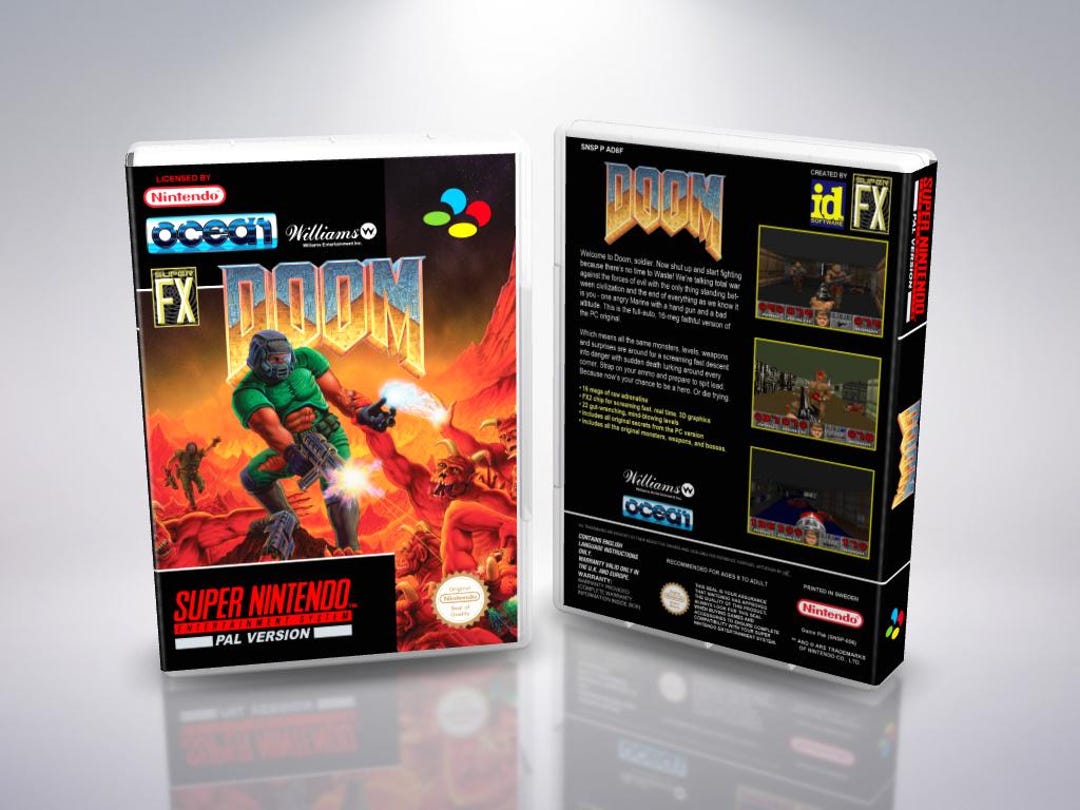 Doom SNES PAL Reproduction Cover Art - Custom UGC Insert - Etsy