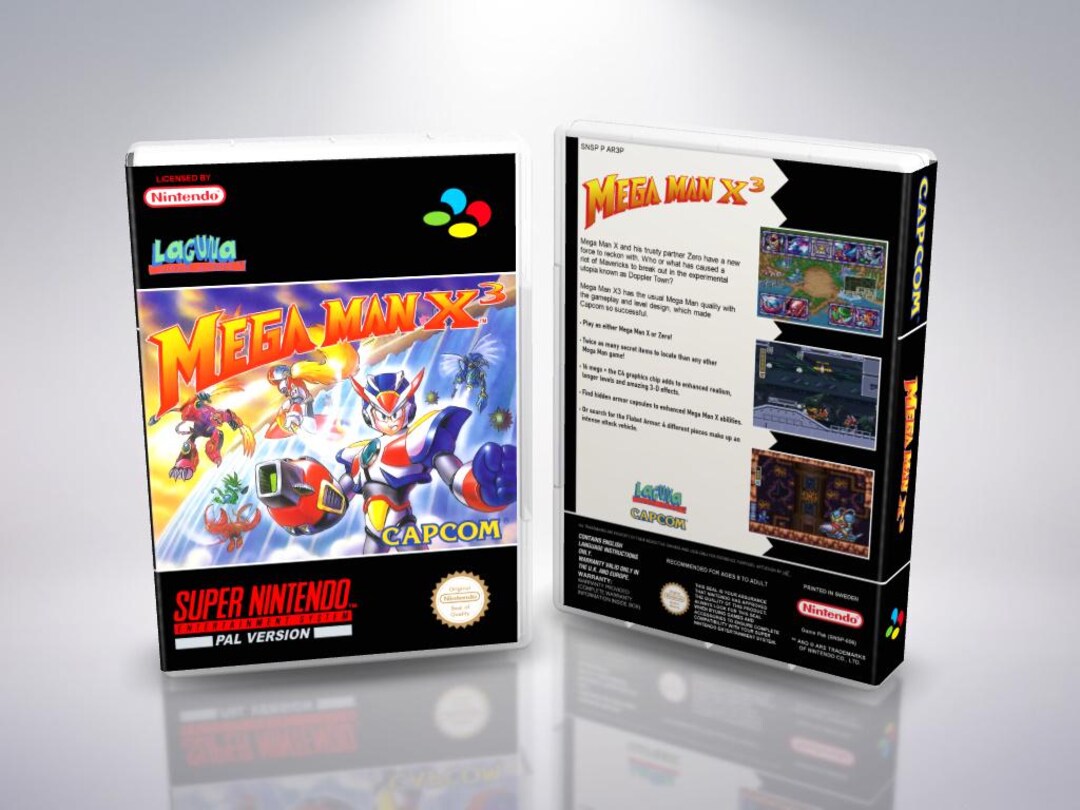 Megaman X3 SNES PAL Reproduction Cover Art - Custom UGC Insert - Etsy