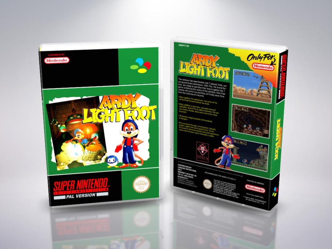 Ardy Lightfoot SNES PAL Reproduction Cover Art - Custom UGC Insert - Etsy