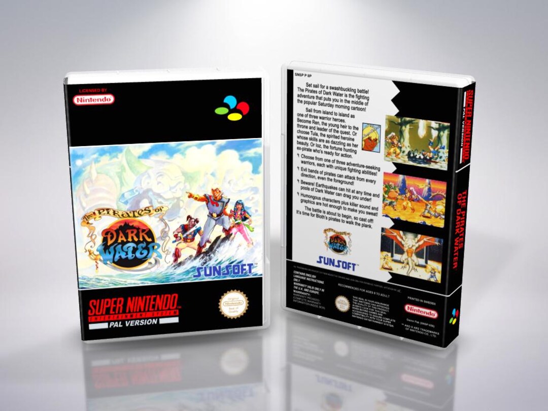 Copertina di riproduzione SNES PAL di The Pirates of Dark Water ...