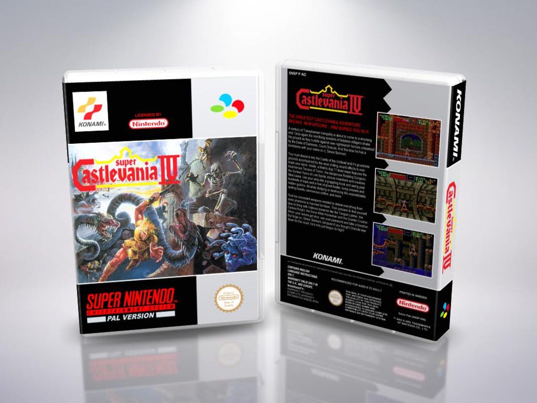 Super Castlevania 4 SNES PAL Reproduction Cover Art - Custom UGC Insert ...