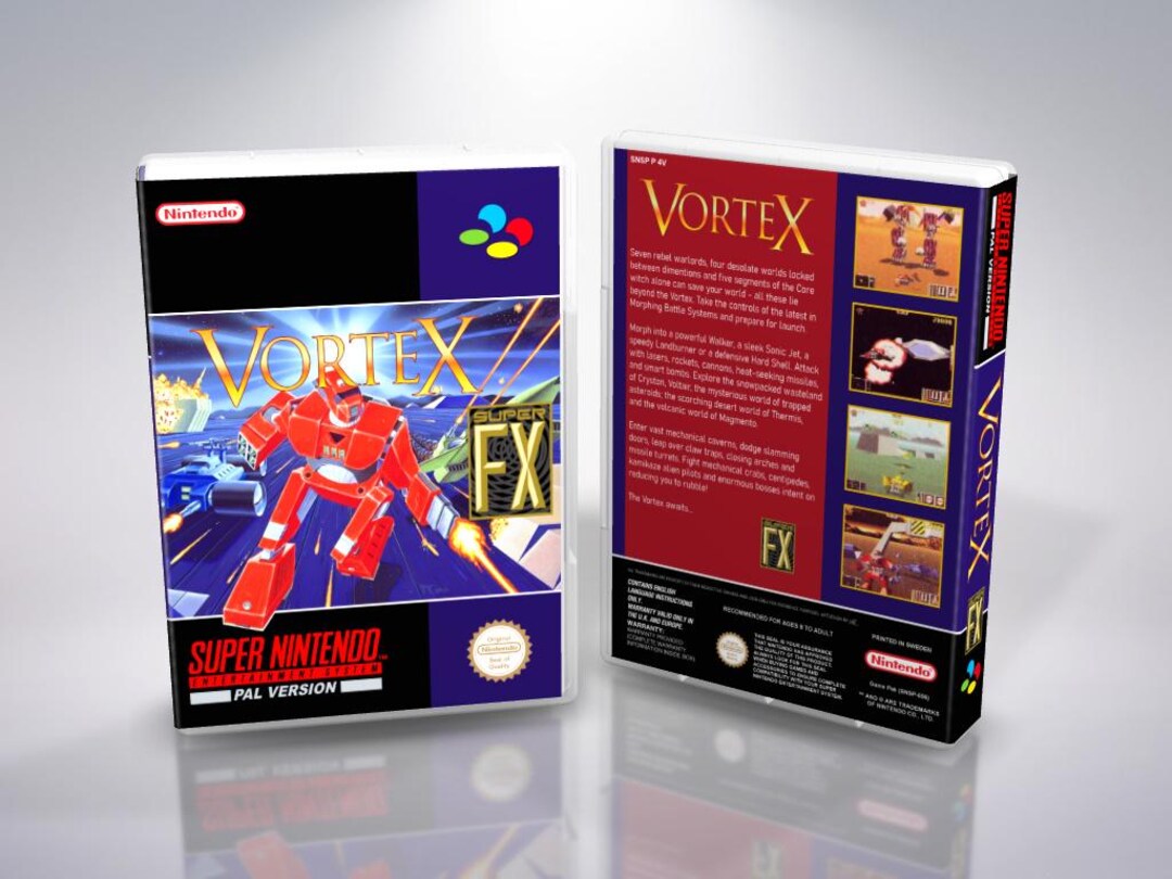 Vortex SNES PAL Reproduction Cover Art - Custom UGC Insert - Etsy