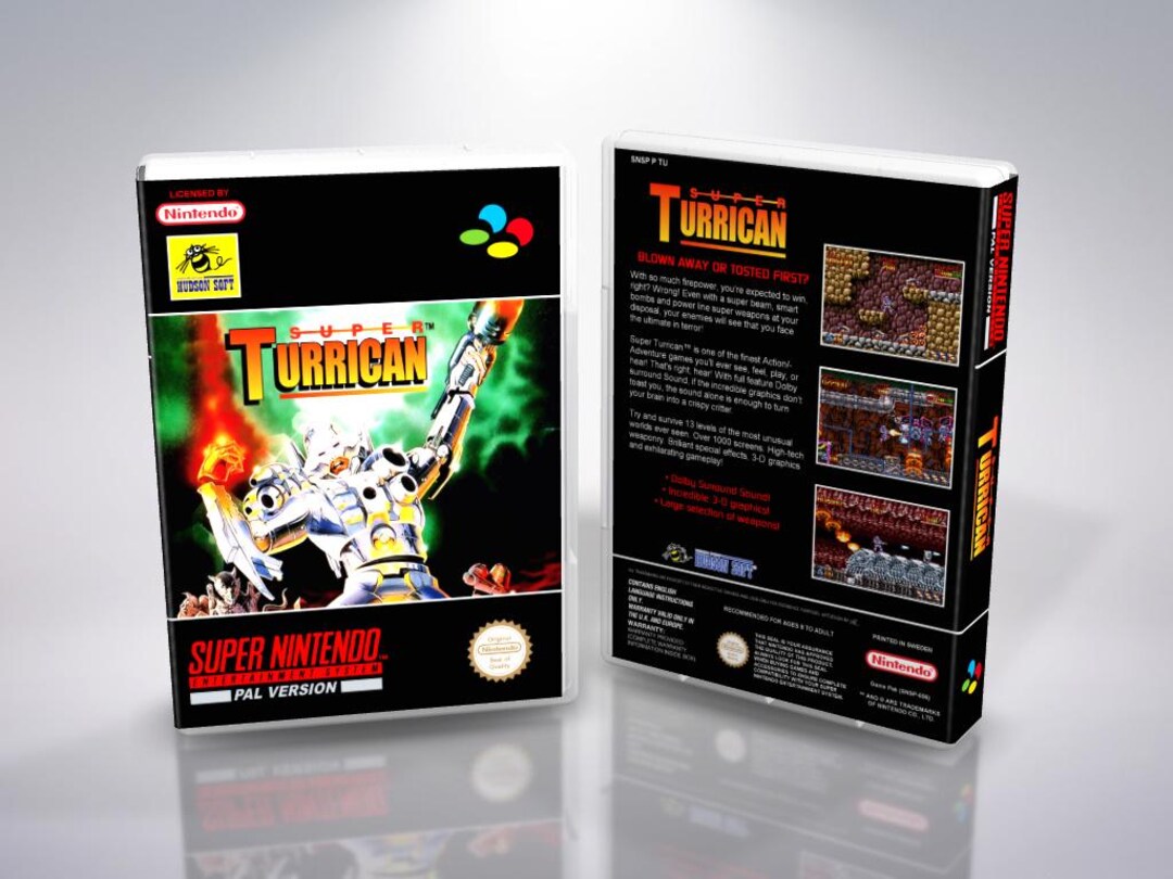 Super Turrican SNES PAL Reproduction Cover Art - Custom UGC Insert - Etsy