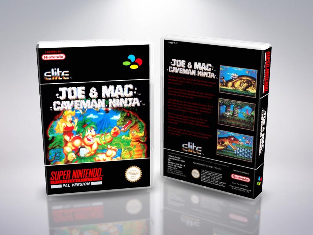 Joe & Mac SNES PAL Reproduction Cover Art - Custom UGC Insert - Etsy Canada