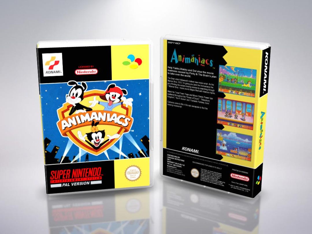 Animaniacs (the) SNES PAL Reproduction Cover Art - Custom UGC Insert - Etsy