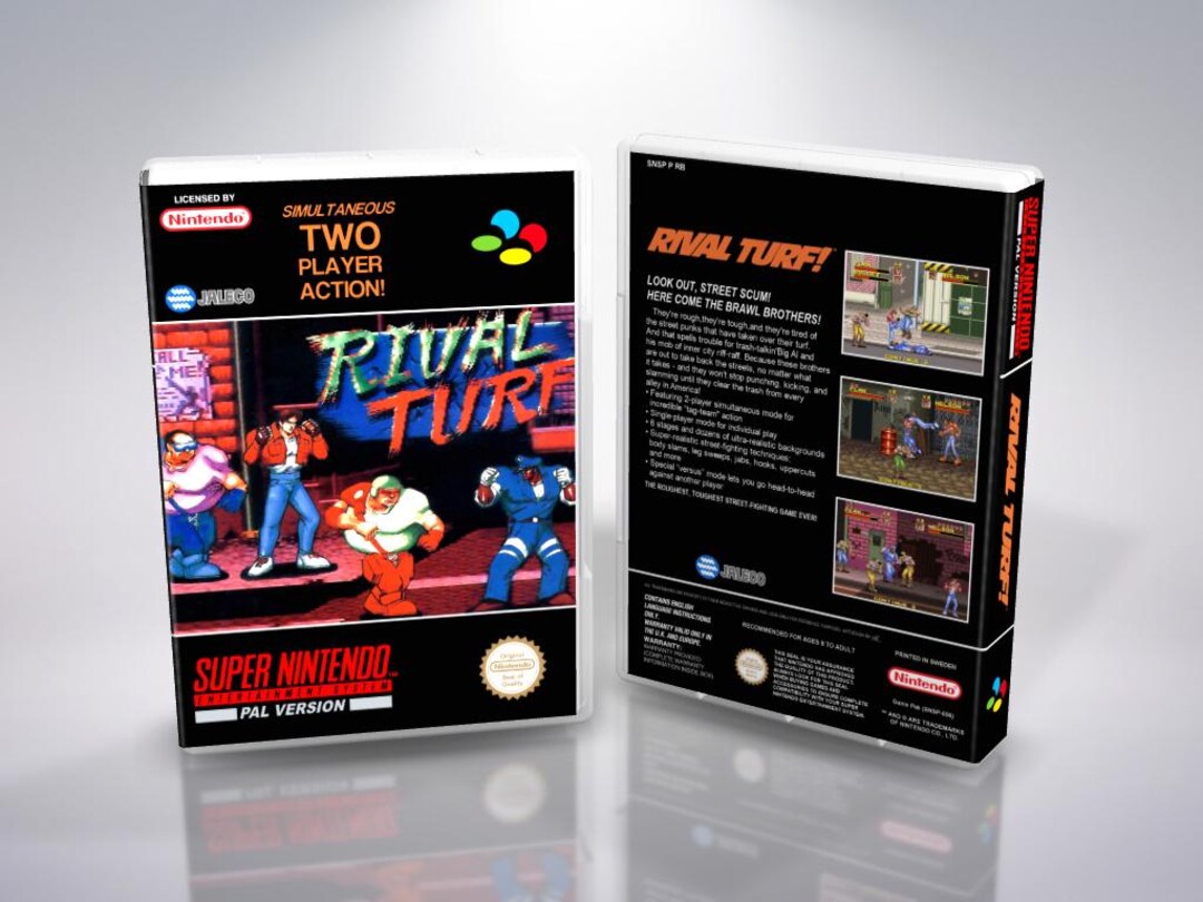 Rival Turf SNES PAL Reproduction Cover Art - Custom UGC Insert - Etsy