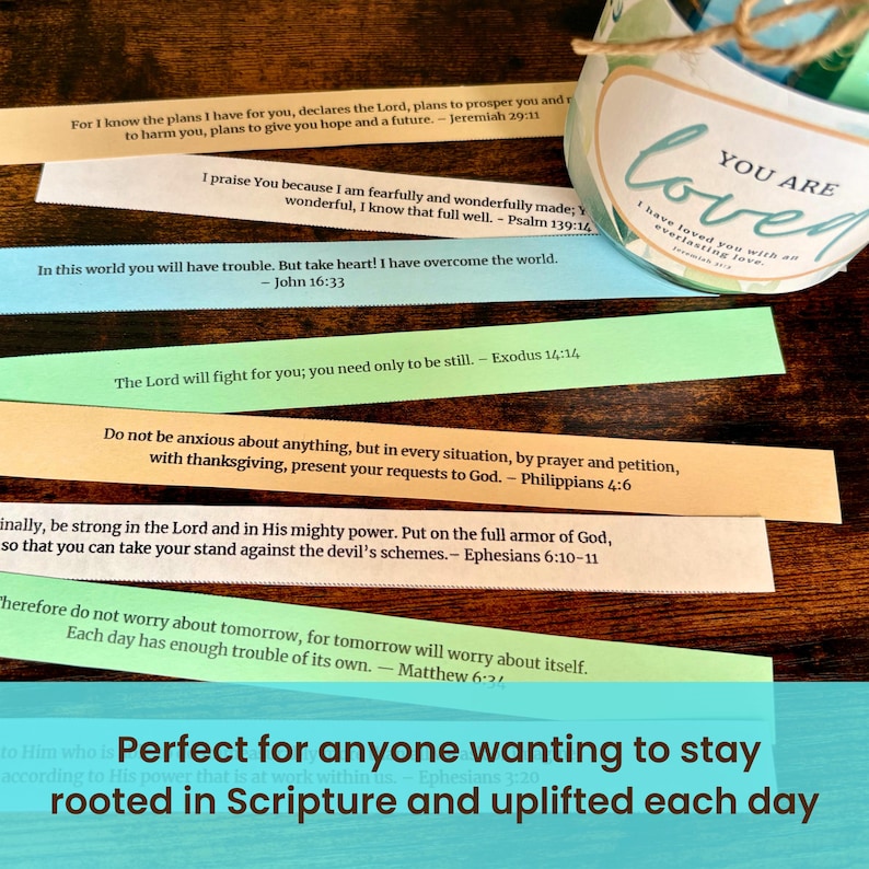 Printable Scripture Jar Kit, Bible Verse Jar Labels and Encouragement ...