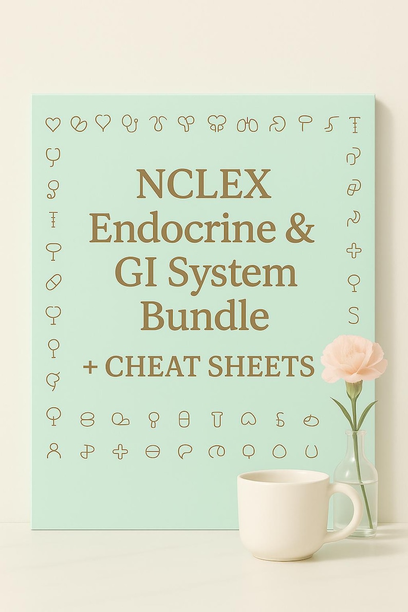 NCLEX Endocrine & GI System Bundle + Cheat Sheets | Nursing Study Guide ...