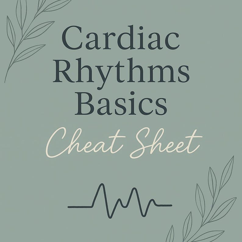 Cardiac Rhythms Basics Cheat Sheet | Nursing Student Study Guide | EKG ...
