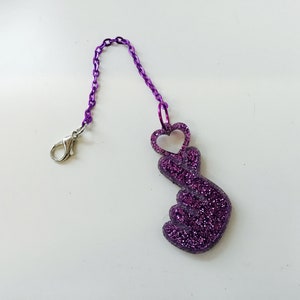 Purple Finger Heart / Stanley Cup Tumbler Charm Accessory / Valentine ...