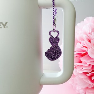 Purple Finger Heart / Stanley Cup Tumbler Charm Accessory / Valentine ...