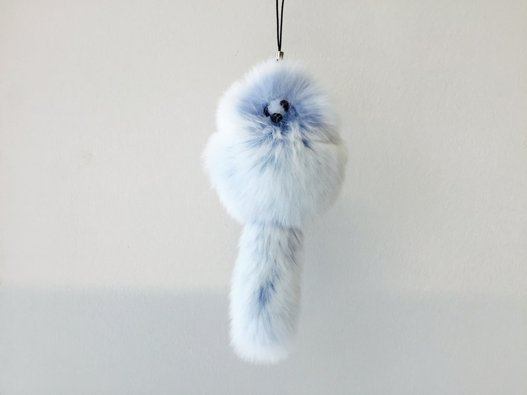 My Furry Buddy Friend Solid Light Blue Cat Toy Charm Keychain Key Ring ...