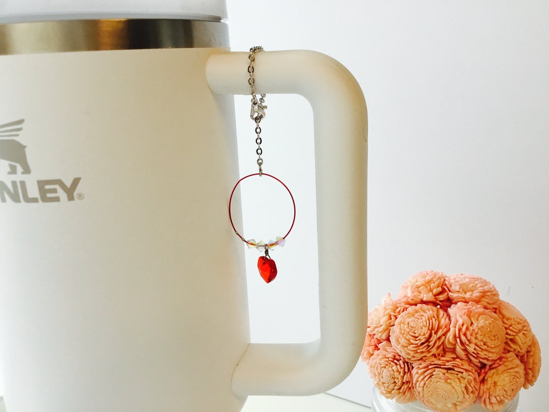 Swarovski Red Heart Charm for Stanley Tumbler Water Bottle Accessory ...