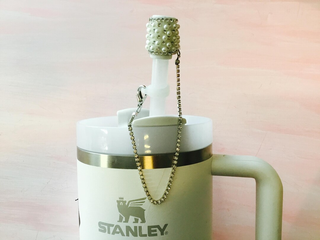 Straw Topper Cap / Cover / Pearl Crystal Strap / Stanley Tumbler ...