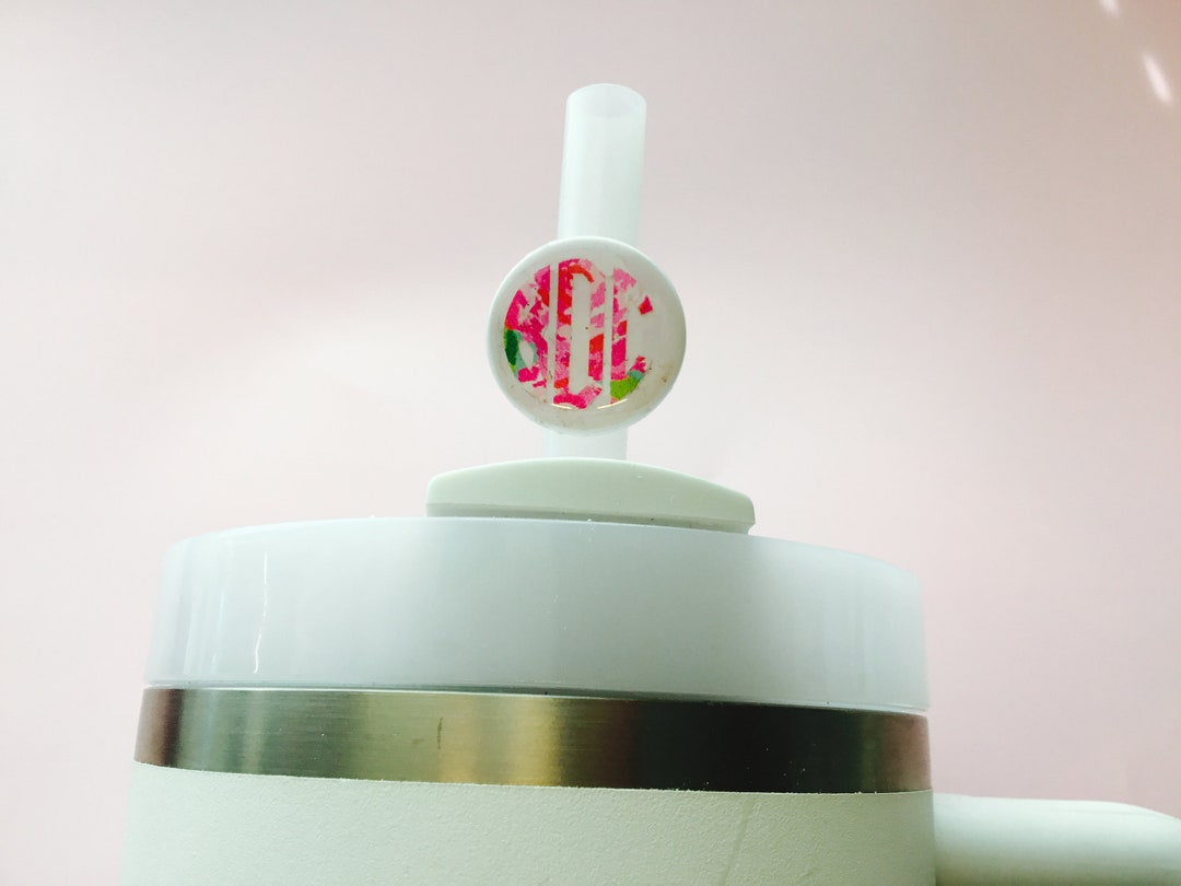 Straw Huggies / Topper / Monogram / Floral Tropical / Customized Charm ...