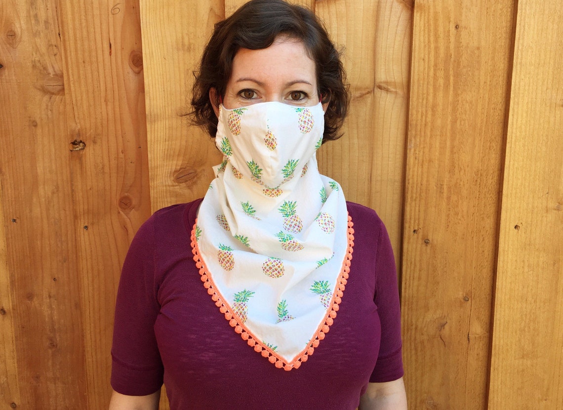 Cotton Scarf Face Mask Washable & Reusable USA Made Adult - Etsy