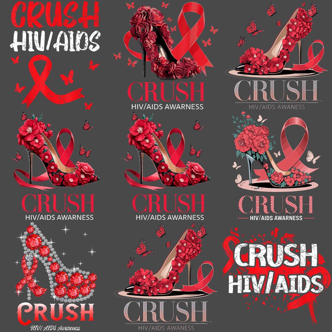 In December We Wear Red High Heels PNG - Crush HIV AIDS Awareness ...