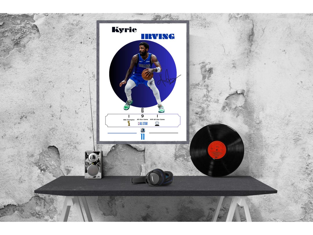 NBA Poster Printable Kyrie Irving – Digital Basketball Wall Art ...