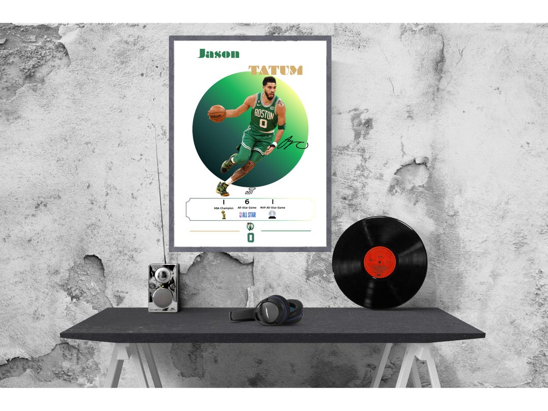 NBA Poster Printable Jason Tatum – Digital Basketball Wall Art – Custom ...