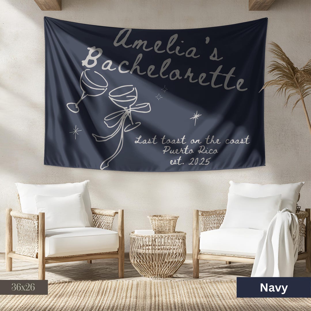 Custom Bachelorette Party Banner Wall Tapestry Welcome Sign Toast on ...