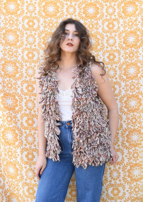 Purple Collarless Shag Jacket - Gem