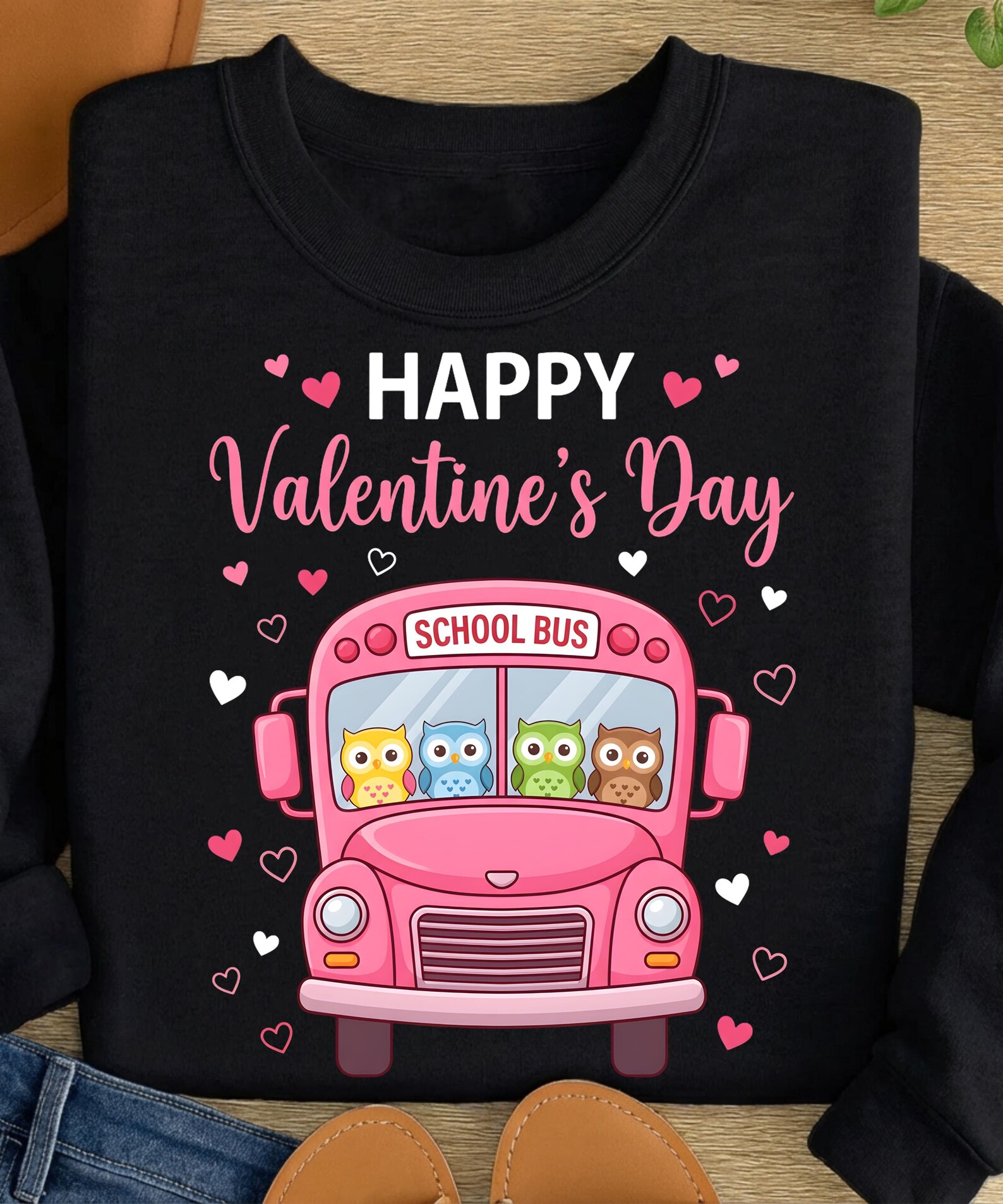 Funny Owls School Bus Driver Png,happy Valentine’s Day Design.cute ...