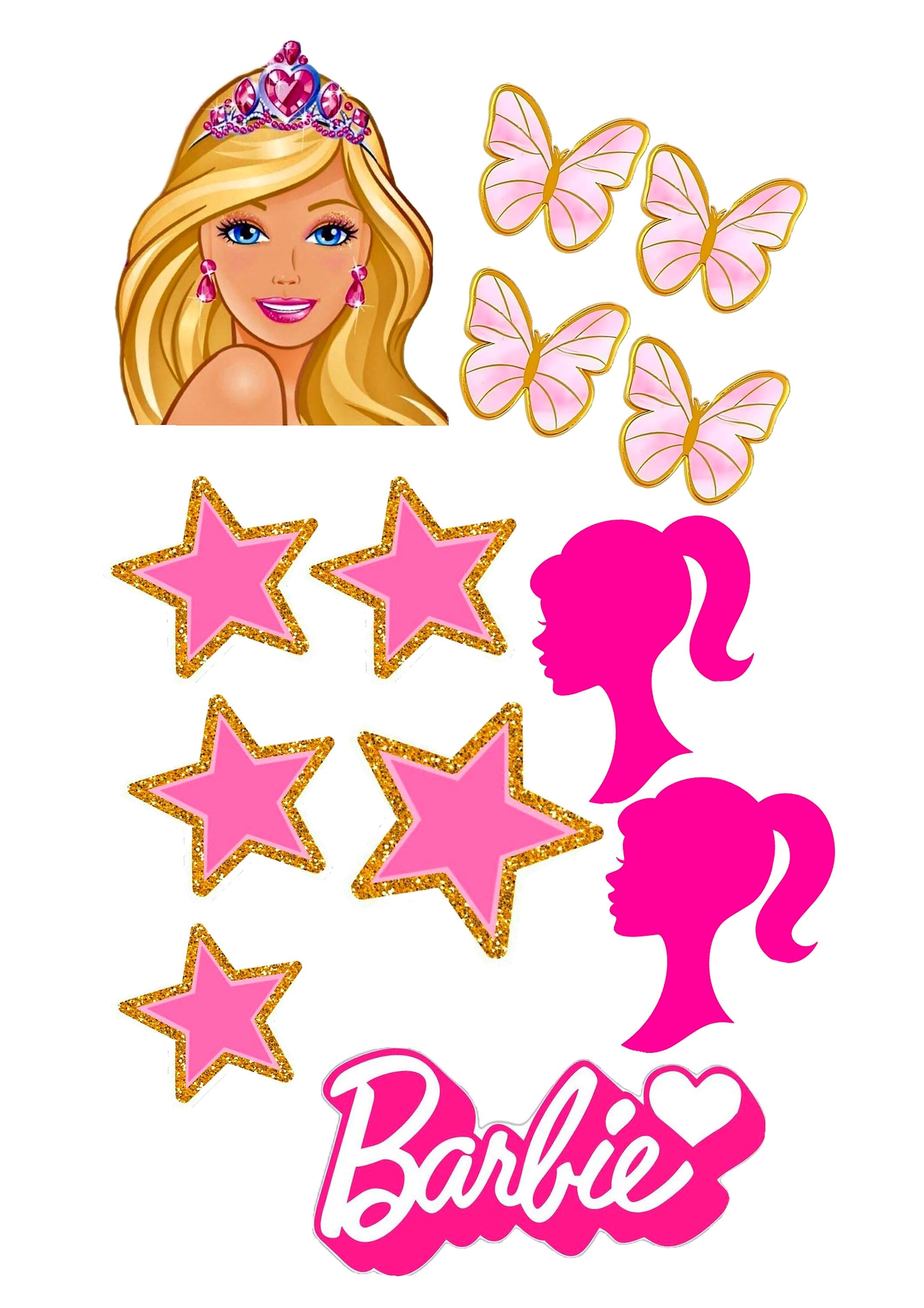 Edible Barbie Themed Cake Toppers on A4 Sheet Uncut - Etsy