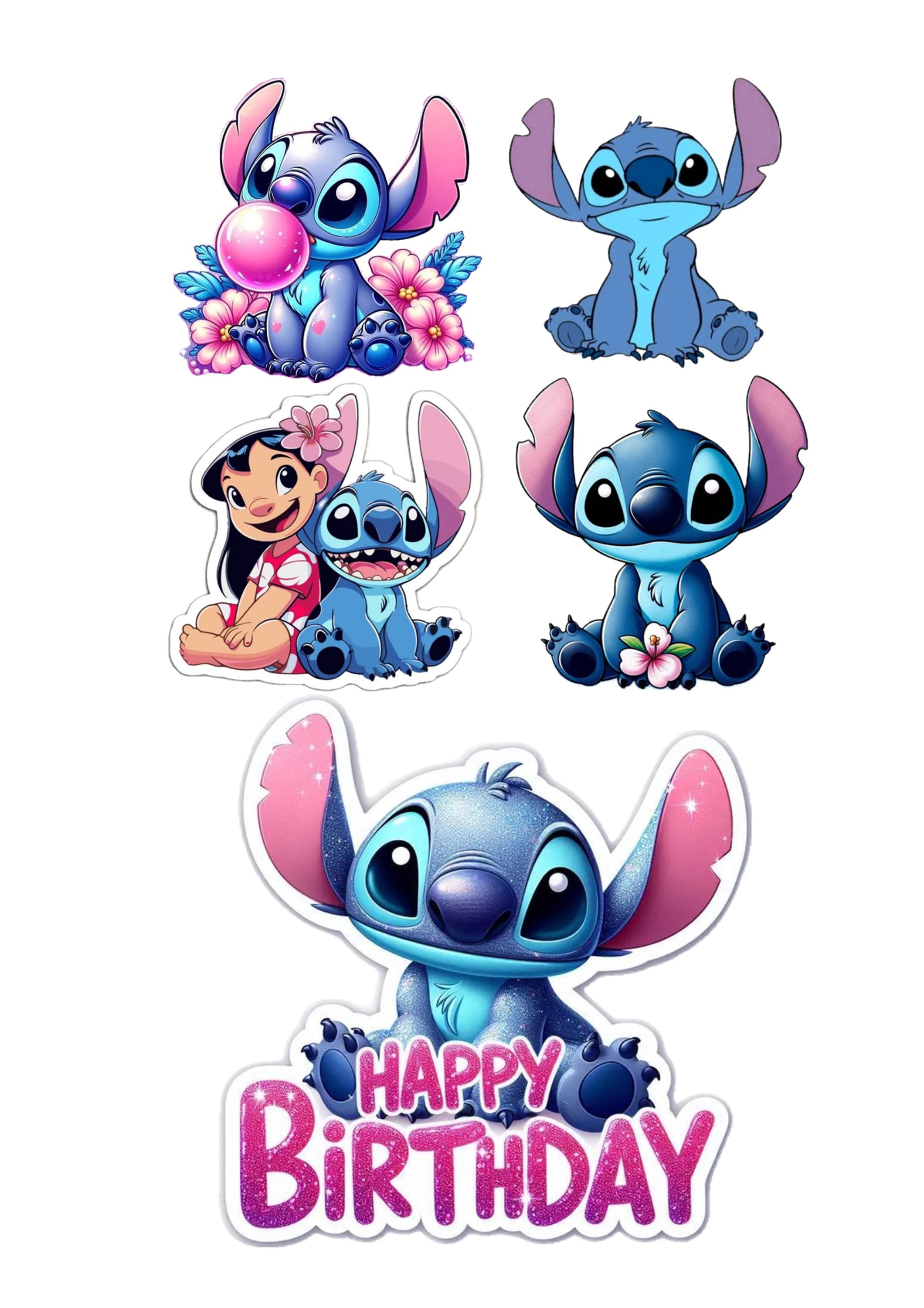 Edible Stitch Themed Icing Sheet Cake Topper Uncut - Etsy