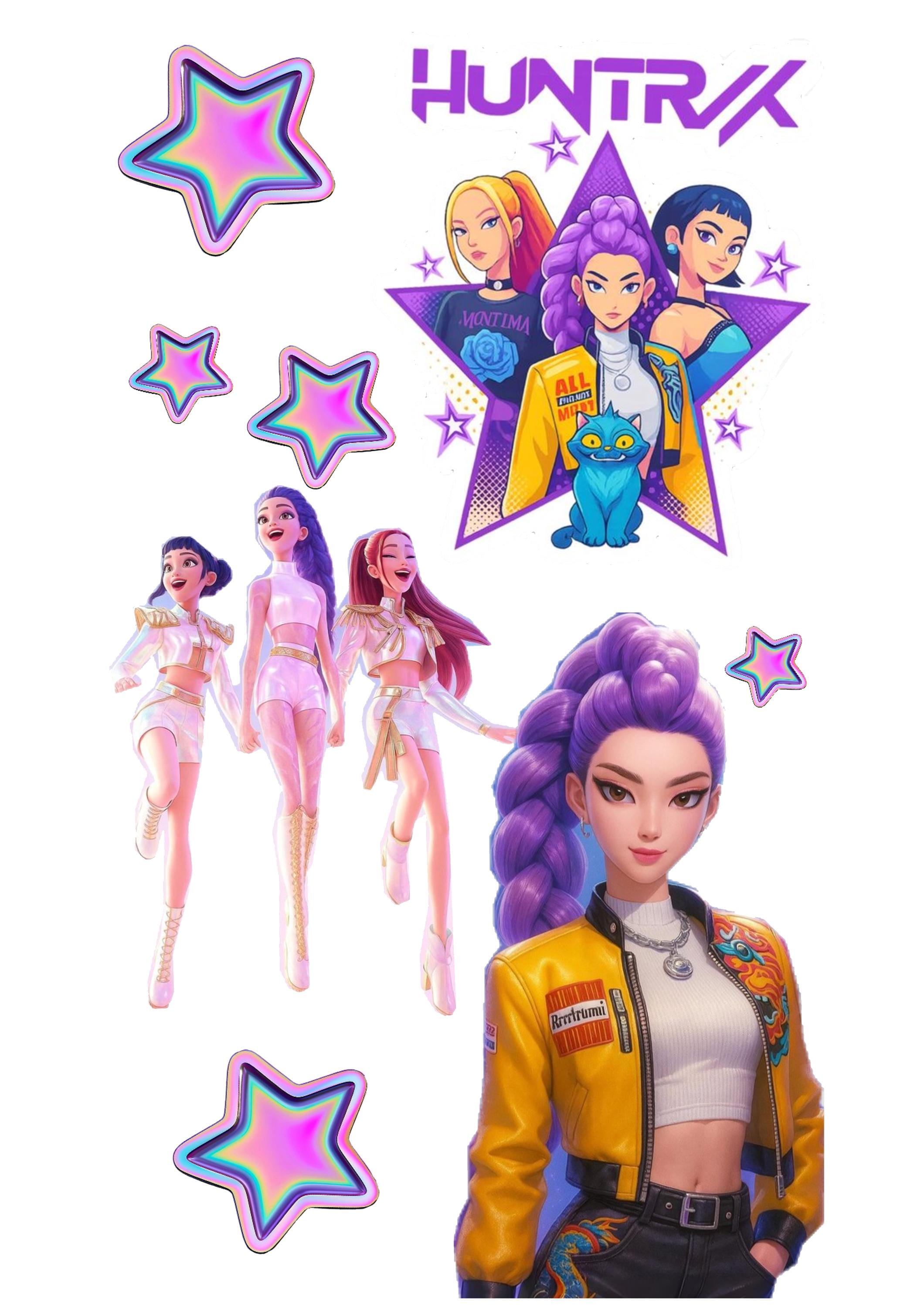 Edible K Pop Hunters Themed Cake Toppers on A4 Sheet Uncut - Etsy