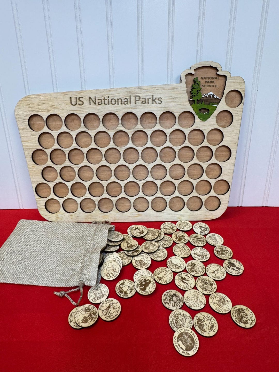 US National Park Tracker: 63 Park Tokens, Personalized Plaque Option - Etsy
