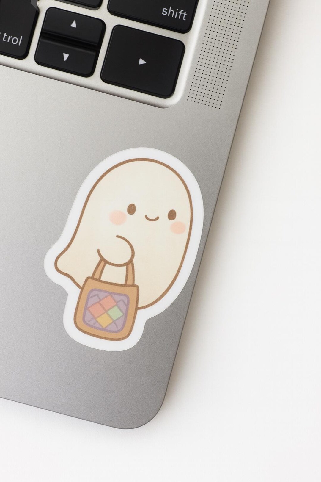 Kawaii Crochet Ghost Sticker: Cozy Yarn Lover Vinyl Decal - Etsy