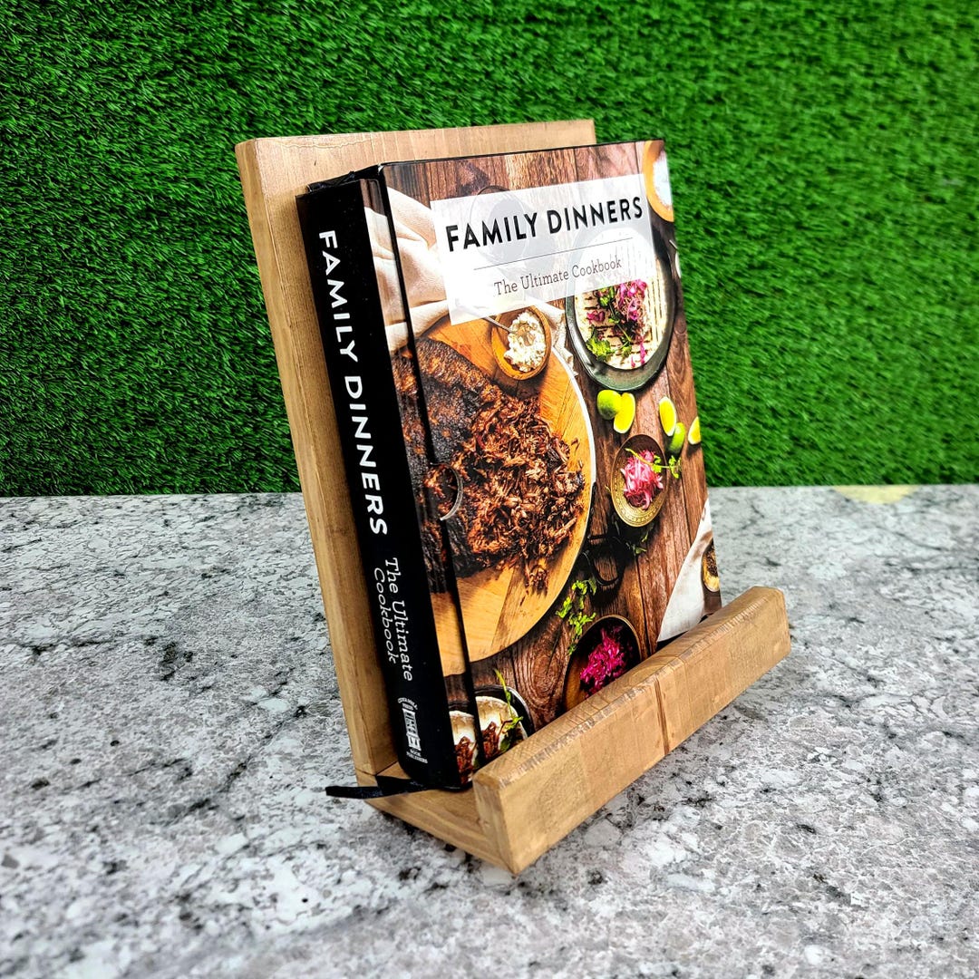 Rustic Wood Cookbook Stand - Etsy