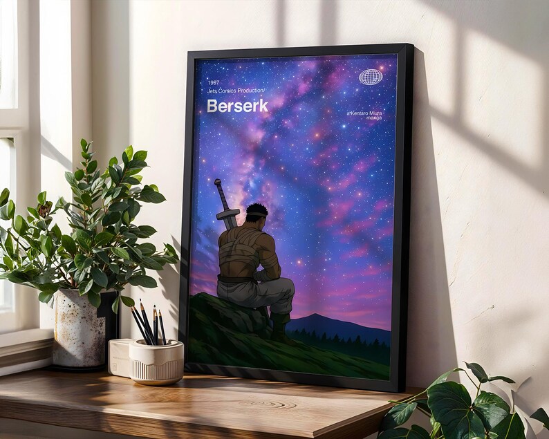 Berserk Anime Wall Art - Guts Dragonslayer Vintage Poster - Etsy