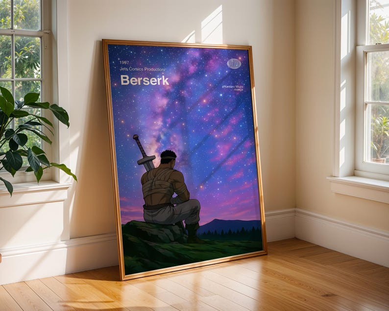 Berserk Anime Wall Art - Guts Dragonslayer Vintage Poster - Etsy