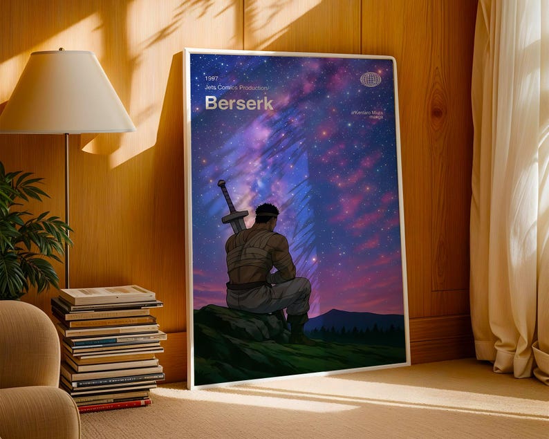 Berserk Anime Wall Art - Guts Dragonslayer Vintage Poster - Etsy