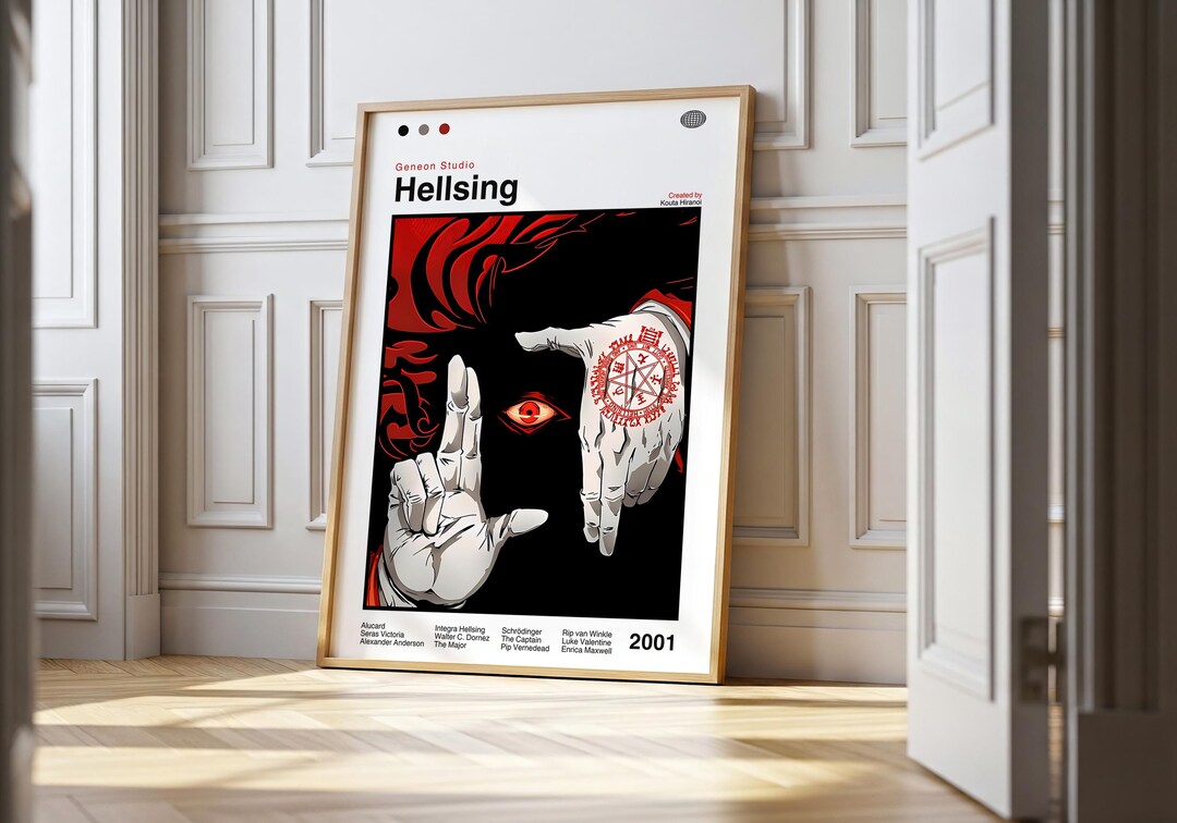 Hellsing Ultimate Anime Poster - Minimalist Manga Style Print - Etsy