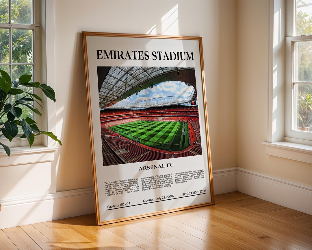 Arsenal Emirates Stadium - Soccer Wall Decor: Football Poster - Etsy