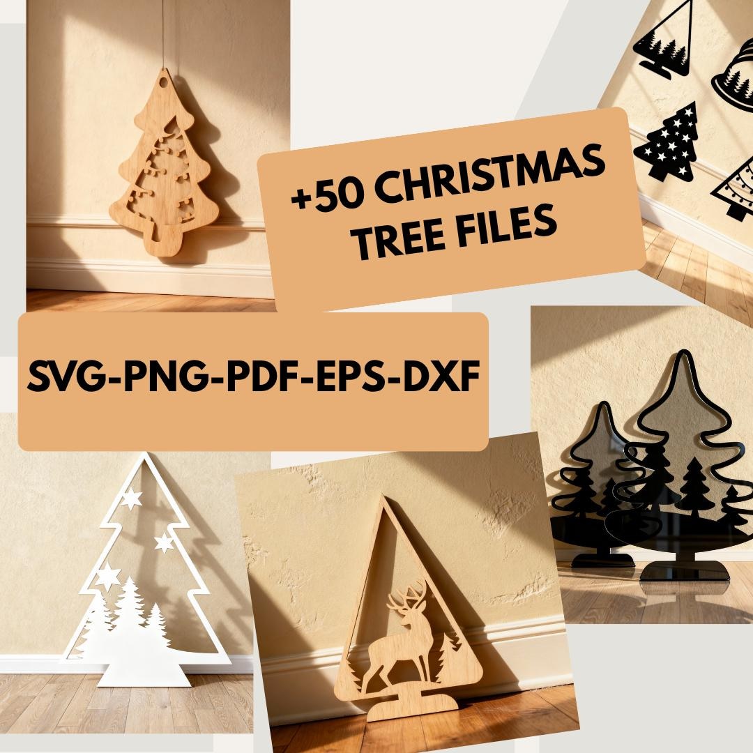 Christmas Tree Laser Cutting, Christmas Tree DXF, Christmas Tree SVG ...