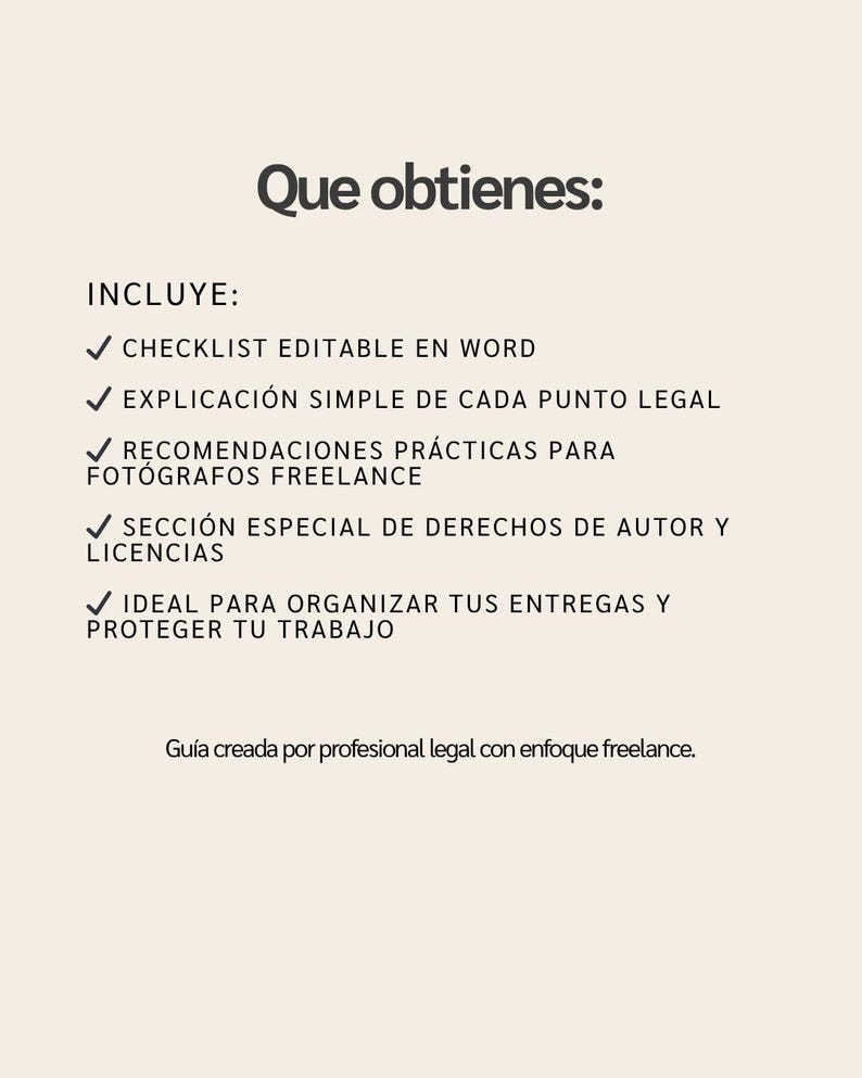 Editable Copyright Checklist for Freelance Photographers (word) | Legal ...