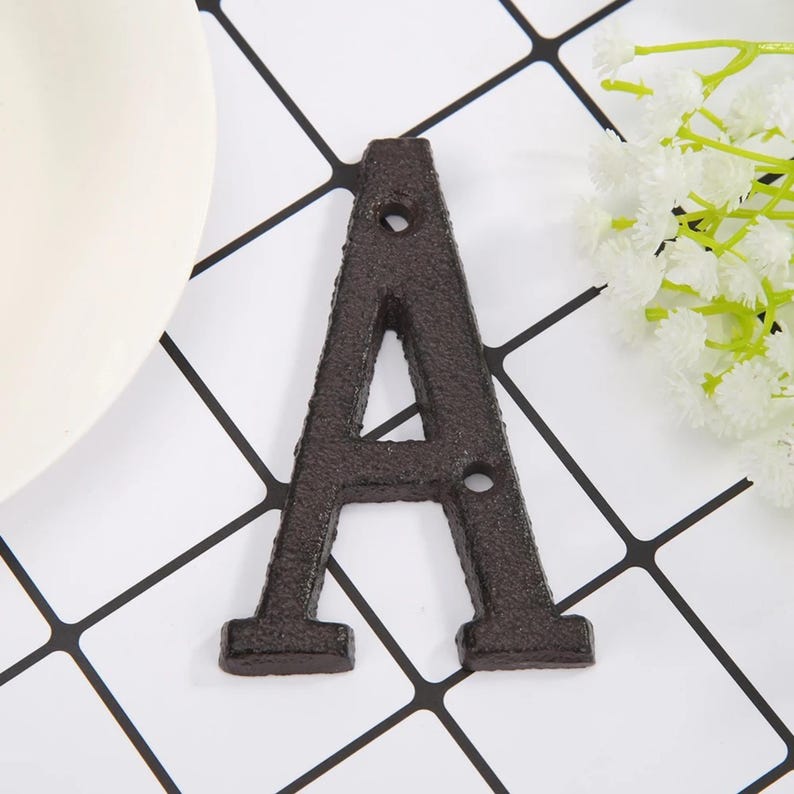 8CM Rustic Cast Iron House Numbers Vintage Decorative Cast Iron Metal ...