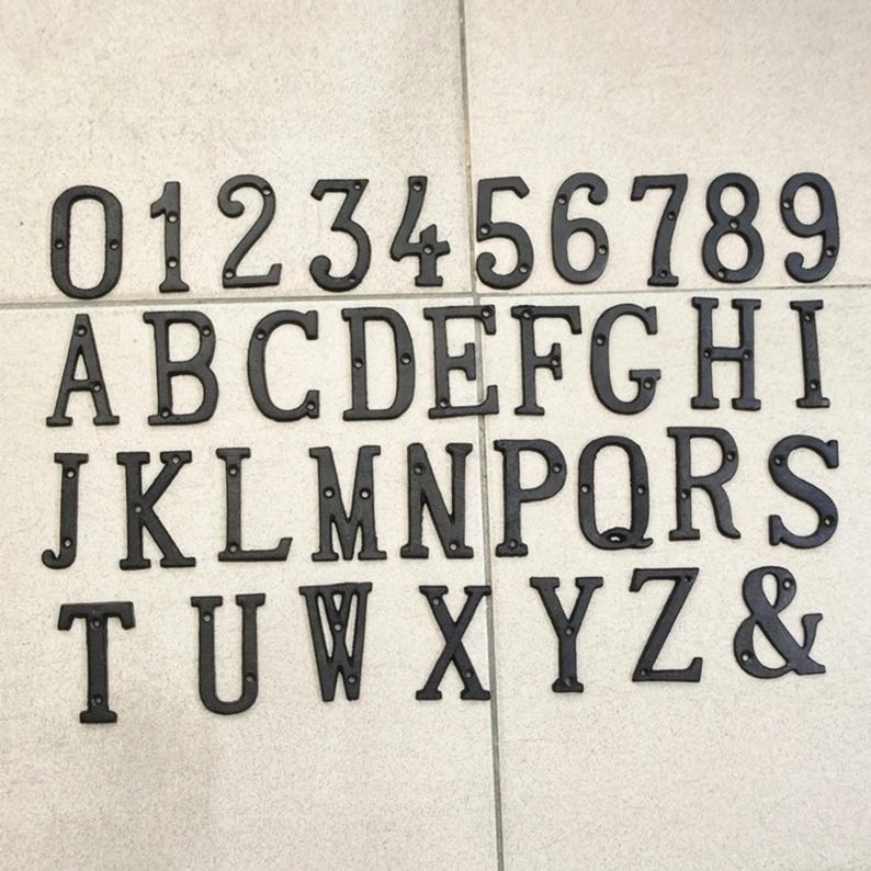 8CM Rustic Cast Iron House Numbers Vintage Decorative Cast Iron Metal ...