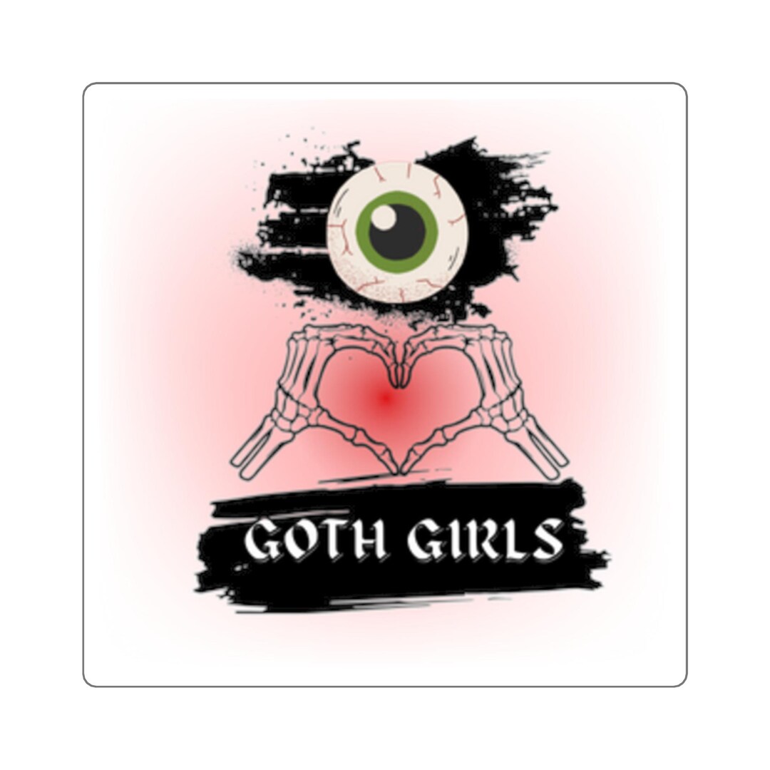I Love Goth Girls Square Stickers, Edgy Decor for Laptops, Water ...