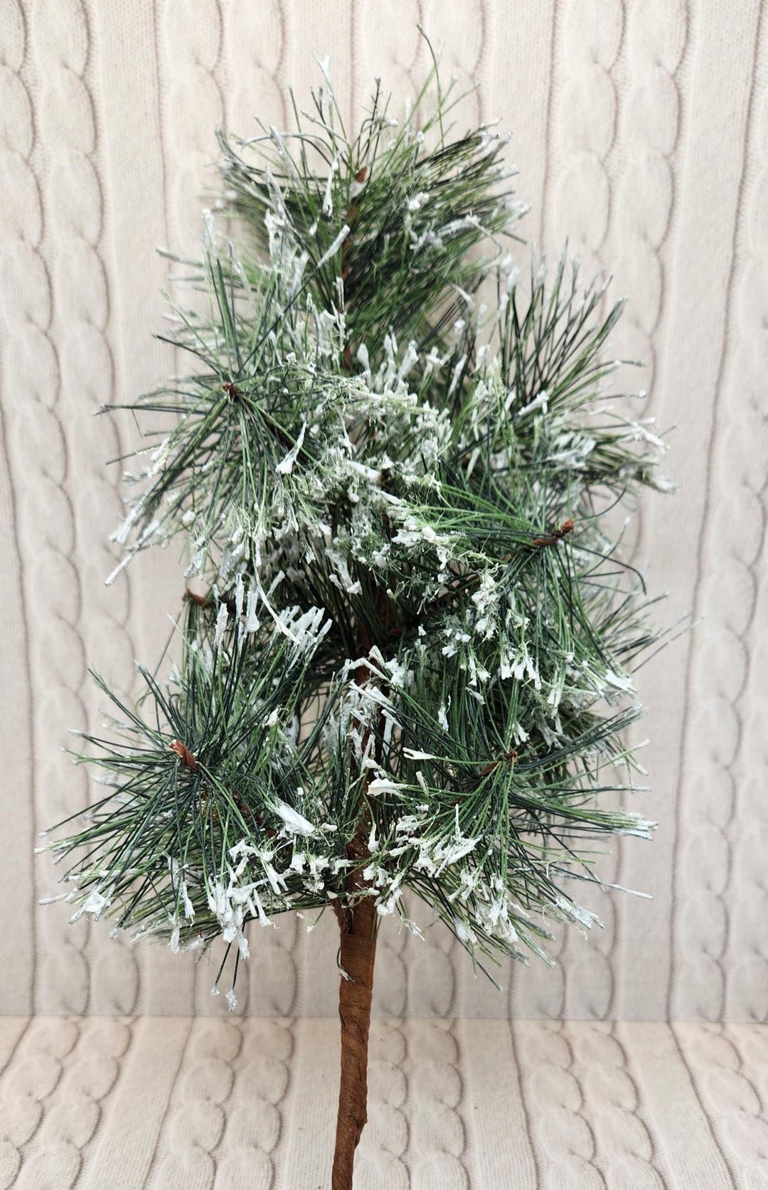Flocked Pine Floral Pick: Snowy Winter Holiday Decor - Etsy