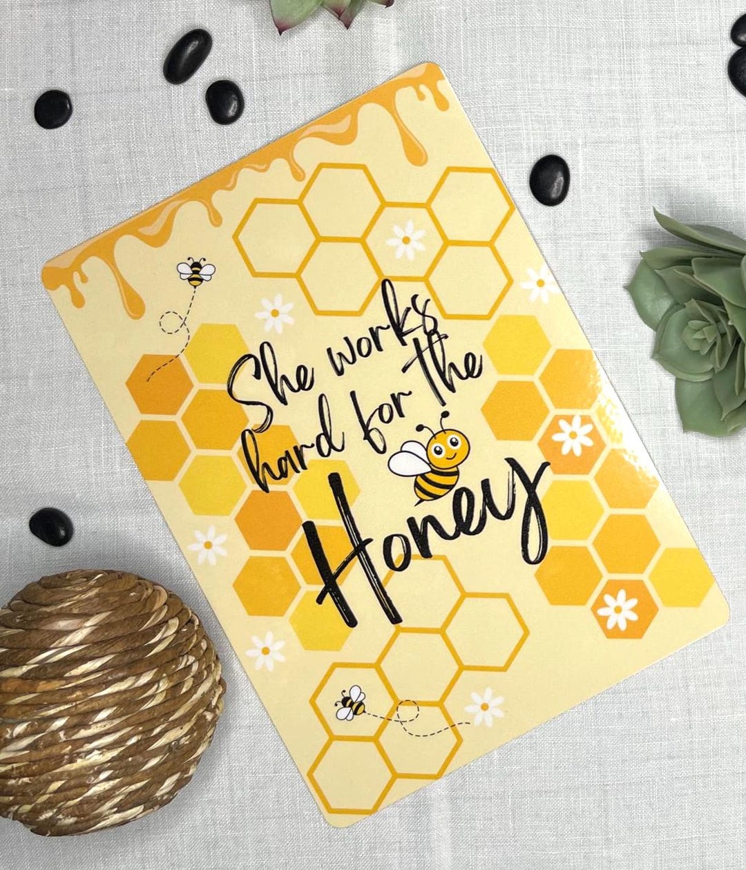 She Works Hard for the Honey, Honeycomb and Bees Kindle Insert - Etsy
