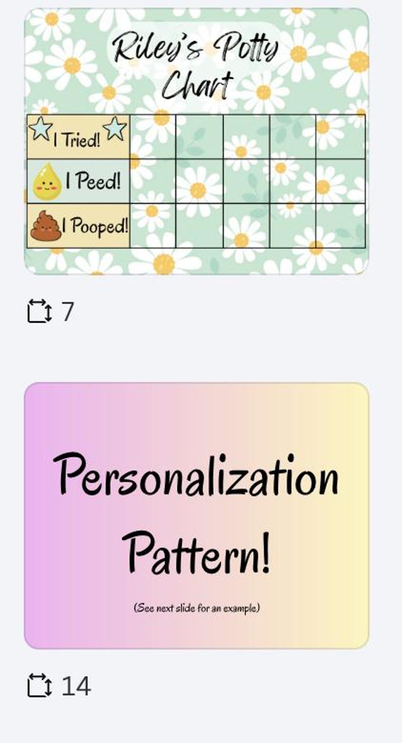 Personalized Potty Training Chart W/velcro Bits - Waterproof - Etsy
