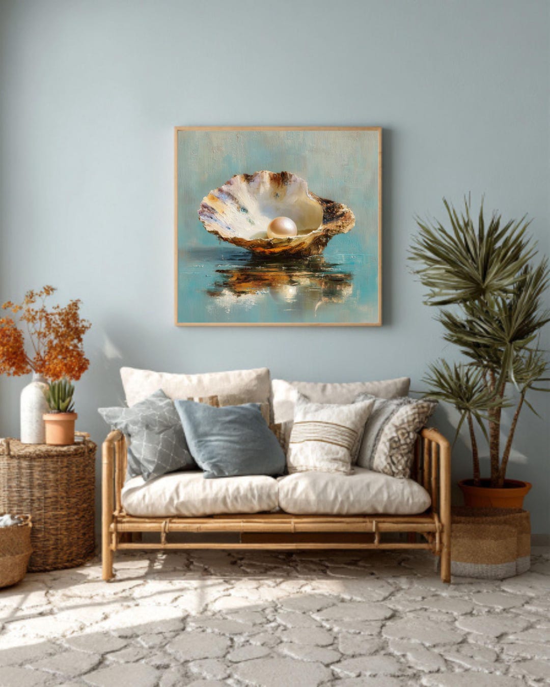 Pearl Oyster Shell Oil Painting – Impressionist Coastal Wall Art - Etsy