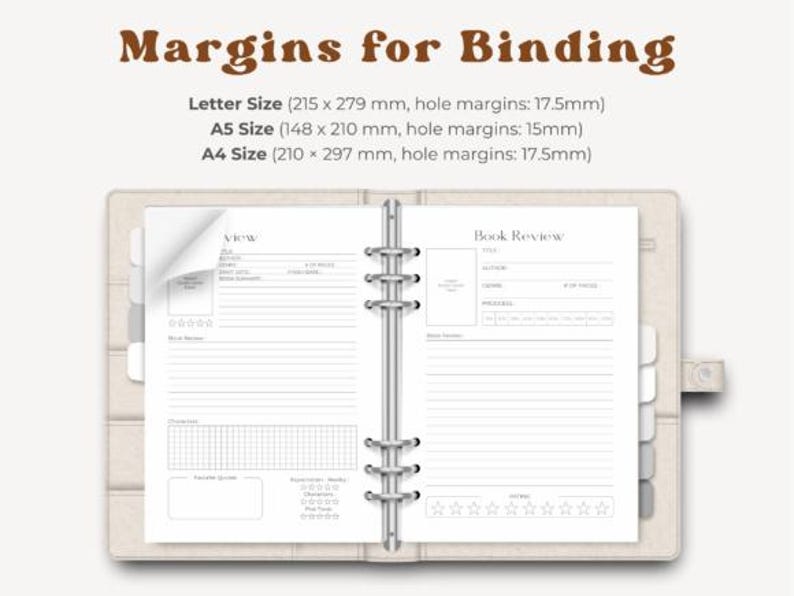 Printable Book Review Template: Reading Journal, Book Tracker (PDF ...