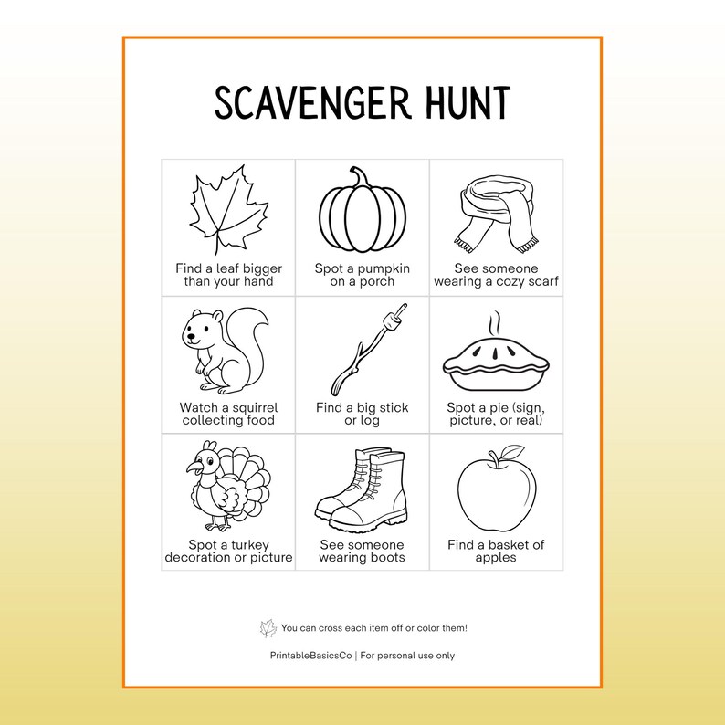 Kids Fall Activity Pack – Word Search, Crossword, Scavenger Hunt ...