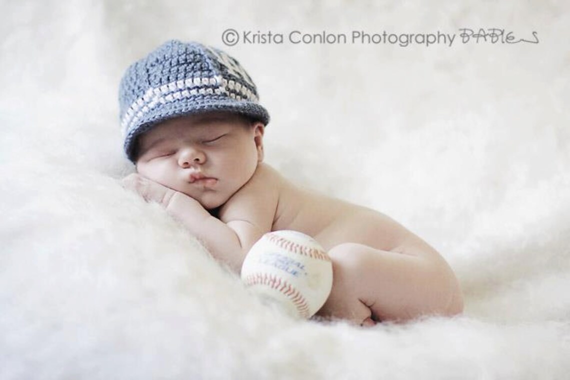 Los Angeles Dodgers Inspired Crocheted Baseball Cap (newborn - Children ...